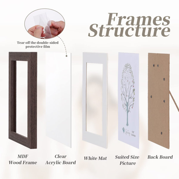 Latitude Run® Picture Frames Set Photo Frames 10 Pack Rustic Wood